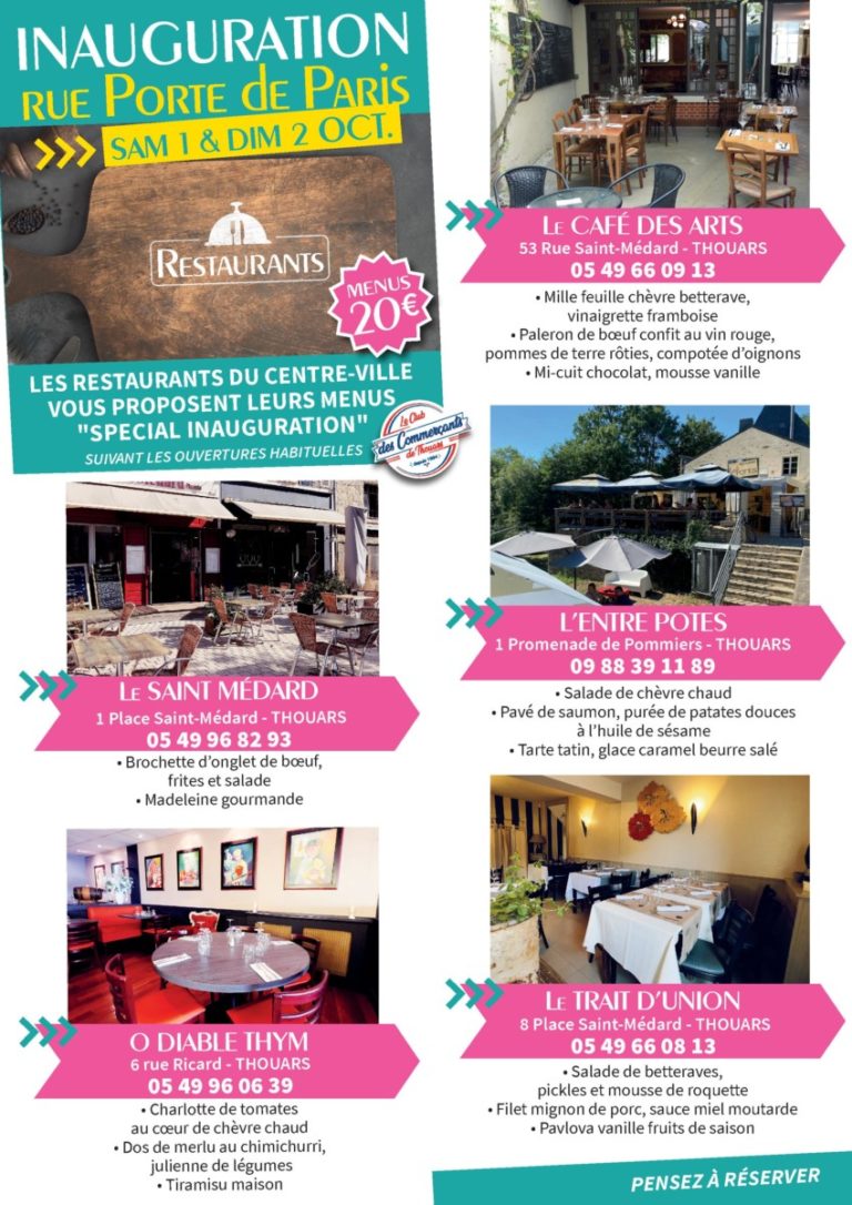 Les menus proposés par les restaurants durant l'inauguration - Ville de ...